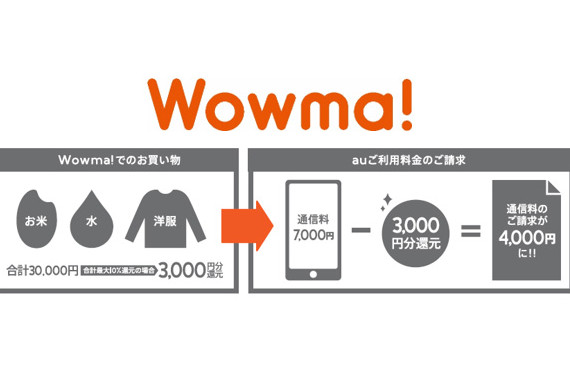 Wowma!利用でauの料金を割引、1月中旬から - ケータイ Watch